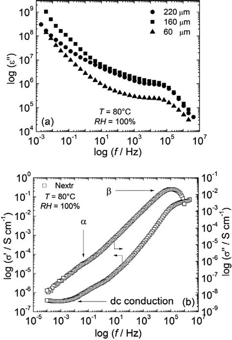 A Dielectric Permittivity Loss As A Function Of Frequency For Nafion