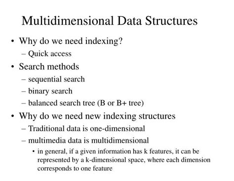 Ppt Multidimensional Data Structures Powerpoint Presentation Free