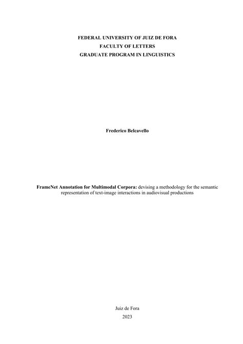 Pdf Framenet Annotation For Multimodal Corpora Devising A Methodology For The Semantic