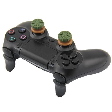 Extended Trigger R L Black FPS Grips Caps Green PS Controller