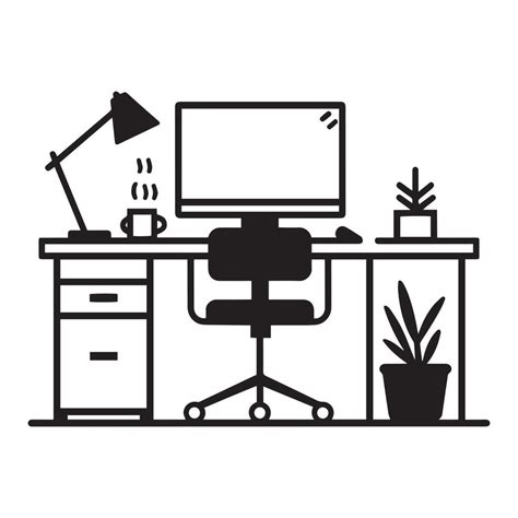 Minimalist Desk Setup 54870228 Vector Art At Vecteezy