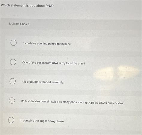 solved which statement is true about rnamultiple choiceit