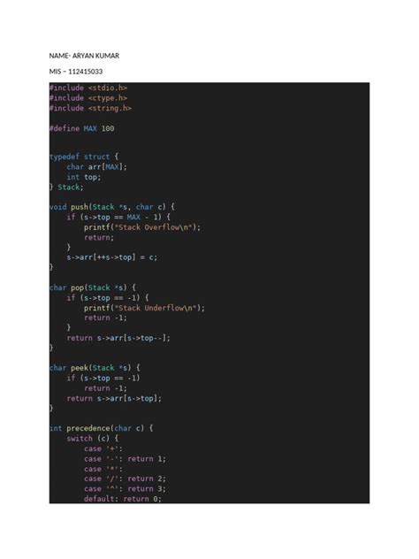 Dsa Infix To Postfix Pdf