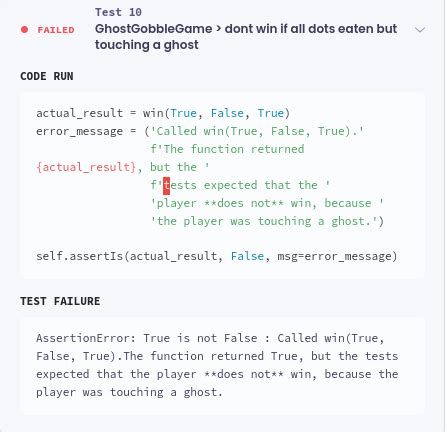 Need Help With Ghost Gobble Arcade Game Task Test Python Exercism