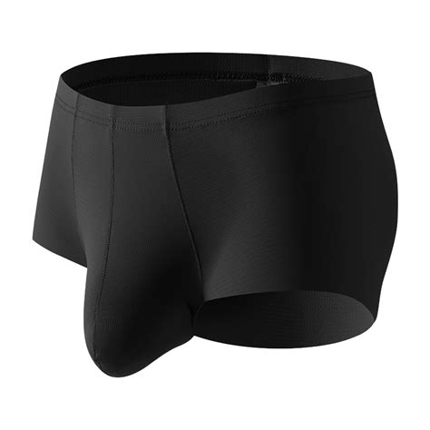 Mens Thin Ice Silk Low Waist Underwear Solid Color Long Briefs Sexy