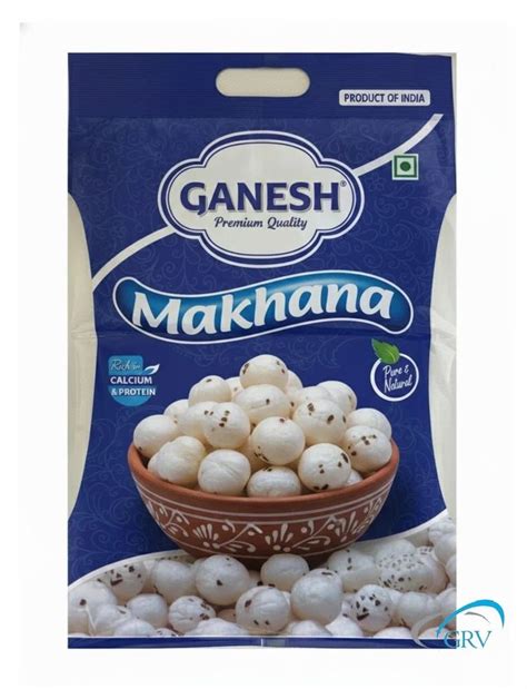 Printed Stand Up Pouch For Makhana Packaging 250g With Zipper And
