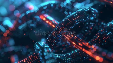 An Abstract Image Of A Chain Made Entirely Of Interconnected Blocks Representing The Secure And