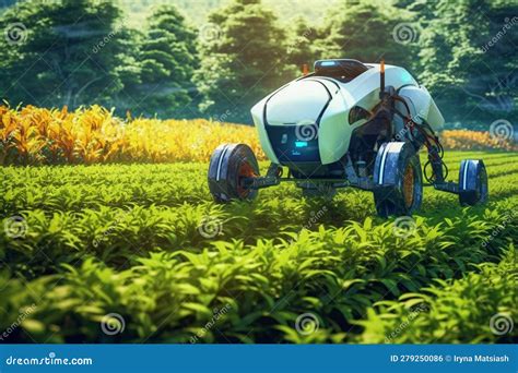 Autonomous Robot Working In The Field Smart Farming And Digital Transformation In Agriculture