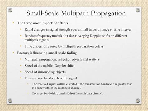 Small Scale Fading And Multipath Ppt