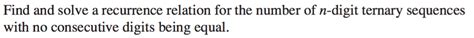 Solved Find And Solve A Recurrence Relation For The Number