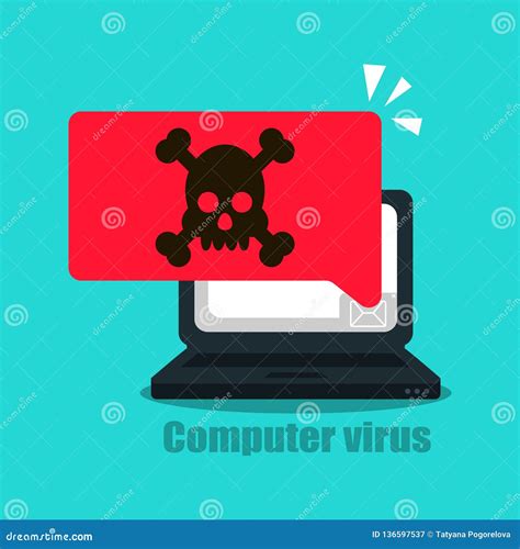 laptop vector alert malware concept spam data web fraud insecure