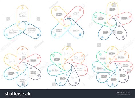 Outline Infographics Linear Charts Diagrams 3 Stock Vector Royalty Free 441290761 Shutterstock