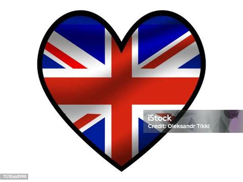 영국 의 영국과 북아일랜드 국기 내부 큰 아름다운 마음 원래 색상과 비율 벡터 일러스트레이션 모든 대륙과 테리토르세트의 세계 국가 흰색 배경에 격리 국가 관광명소에 대한