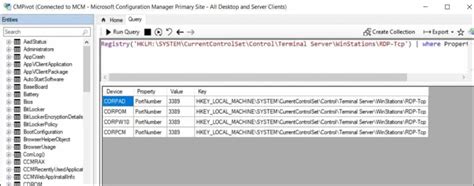Use Cmpivot Query To Find Rdp Port Number