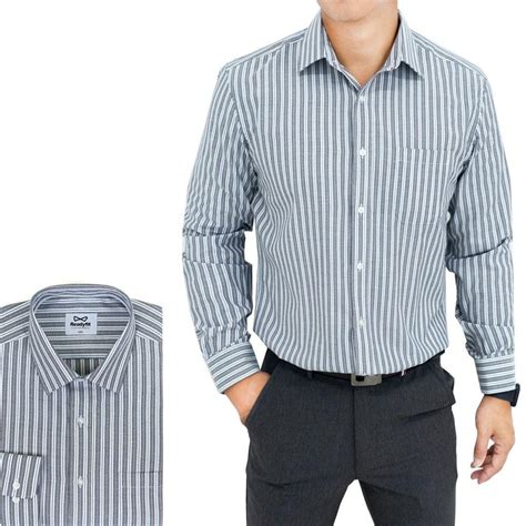 남성 그레이 라인 스트라이프 긴팔와이셔츠 Rfm11003 이랜드몰