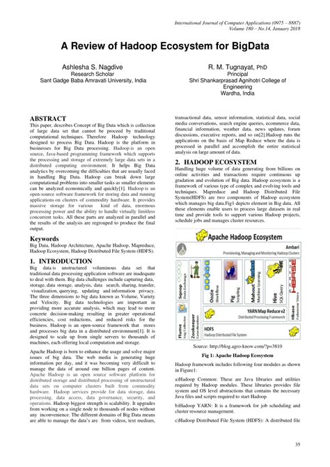 pdf a review of hadoop ecosystem for bigdata