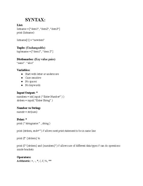 Syntax Comprehensive Guide To Python Data Structures And Operators