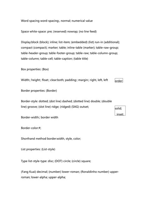 Css属性cssproperties