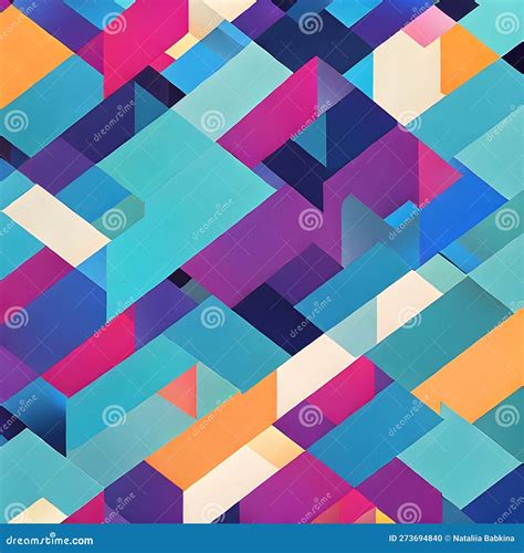 Geometric Pattern Of Overlapping Polygons In Winter Colors Image