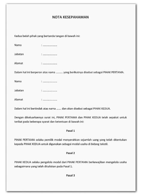 10 Contoh Mou Dan Download Template Gratisnya Gajihub Blog