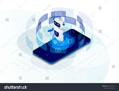 Chatbot Isometric Vector Illustration Chat Bot Stock Vector Royalty Free 1221104167 Shutterstock