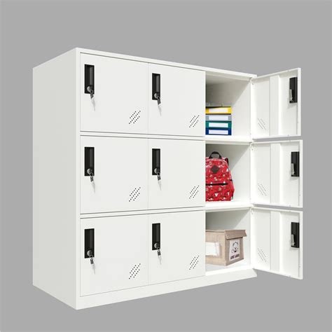Mecolor Metal Locker Storage Cabinet With 9 Compartments