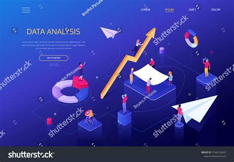 Data Analysis Modern Colorful Isometric Vector Stock Vector Royalty Free 1740153437 Shutterstock