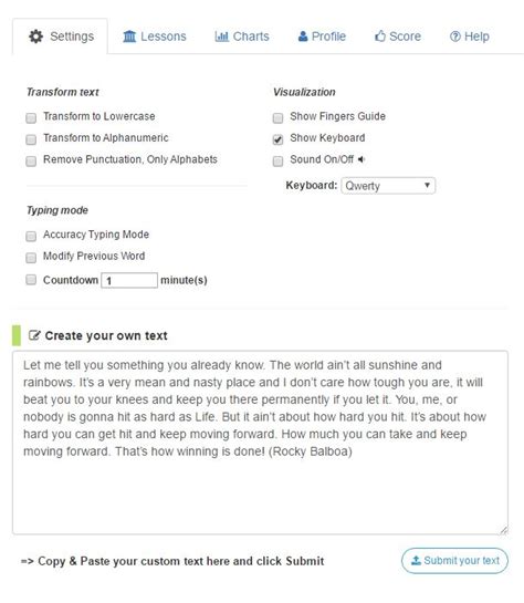 Customize Typing Mode