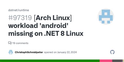 Arch Linux Workload Android Missing On Net 8 Linux · Issue 97319