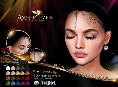 Second Life Marketplace Angel Eyes Messy 2 Hairbase Catwa Genus