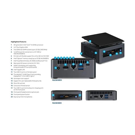 Intel Nuc Kit Nuc I Beh I U Gb Gb Sata Ssd Intel Iris Plus Graphics