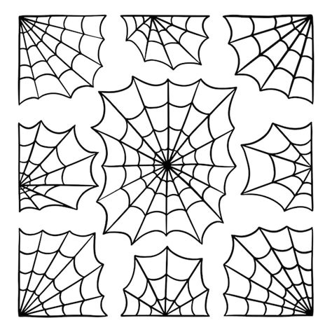 거미줄 테두리 벡터 세트 프리미엄 벡터