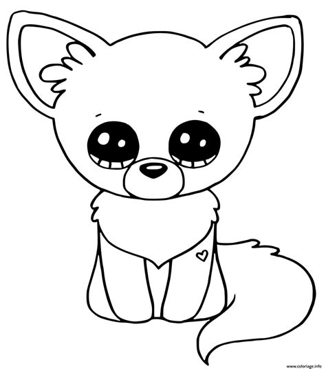 Coloriage Renard Kawaii Doux Et Mignon
