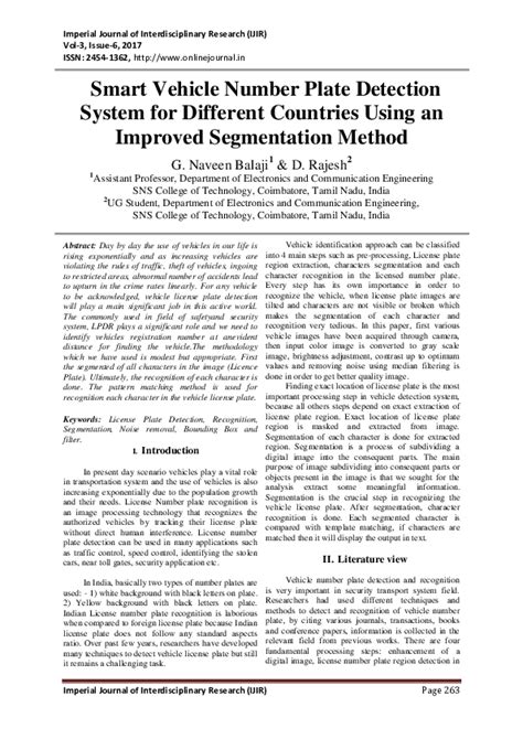 Pdf Smart Vehicle Number Plate Detection System For Different Countries Using An Improved