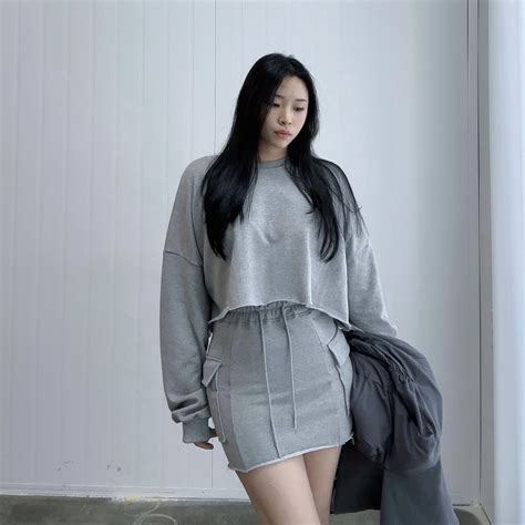 set 오드 맨두맨 스커트 투피스세트