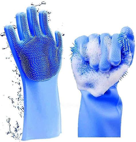 Reusable Silicone Dishwashing Gloves Dishwashing Gloves With Scrubber