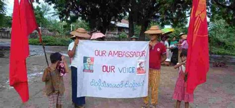 ယင်းမာပင်မြို့နယ် ပြည်သူများက ဦးကျော်မိုးထွန်းကို သံအမတ်ကြီး အဖြစ် ဆက်လက် ခန့်ထားရေး ချီတက