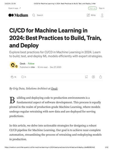 Ci Cd For Machine Learning In 2024 Best Practices To Build Test And Deploy Infer Pdf