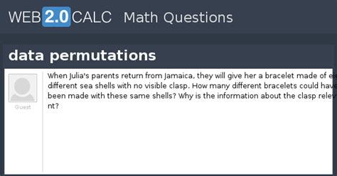 view question data permutations