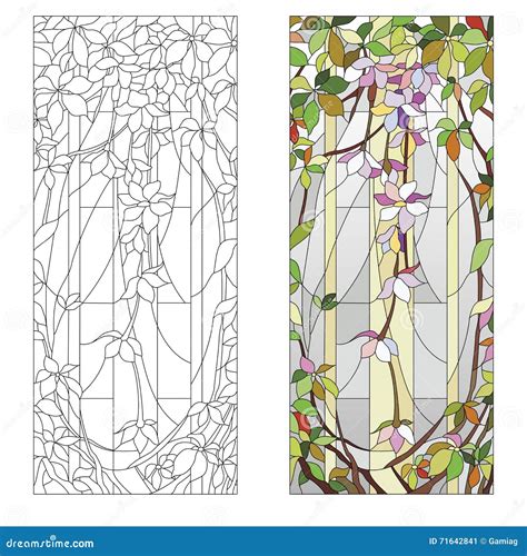 Floral Stained Glass Pattern Stock Vector Illustration Of Ornament