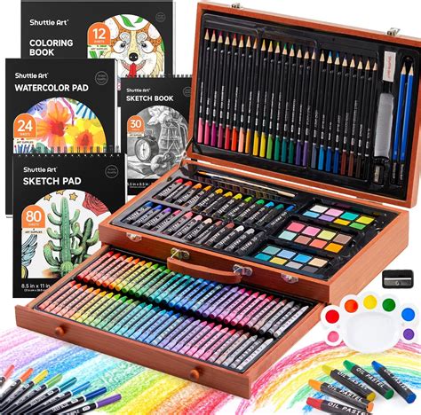 186 Piece Deluxe Art Set Shuttle Art Art Supplies In Wooden Case