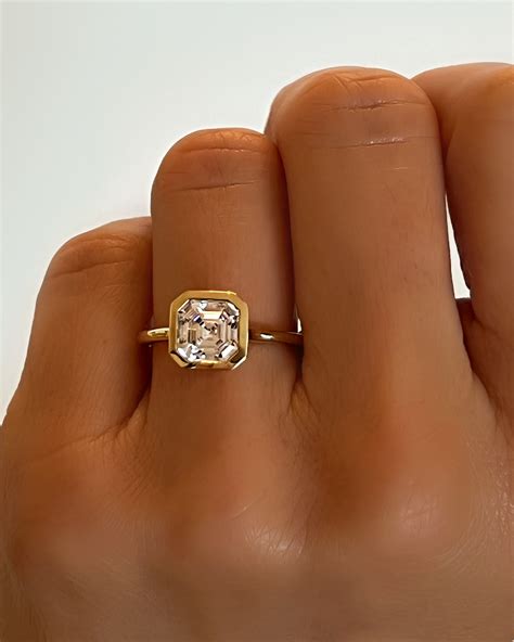 Asscher Bezel Diamond Ring James Michelle