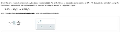 solved given the same reactant concentrations the below