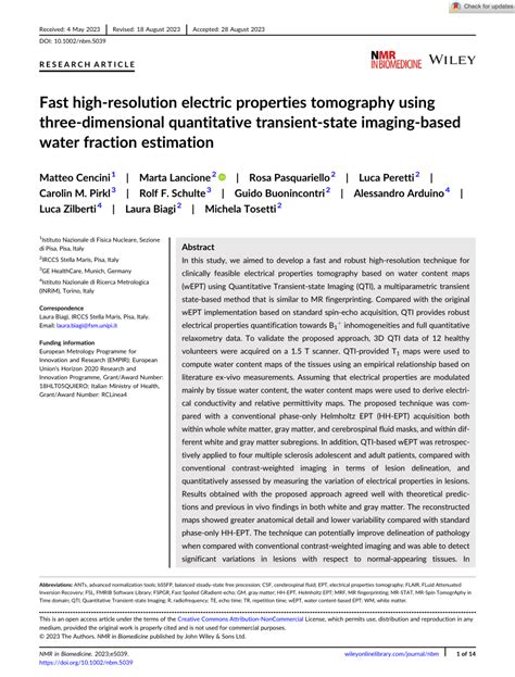 Pdf Fast High‐resolution Electric Properties Tomography Using Three
