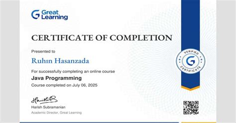 Hi All I Have Successfully Completed The Java Programming Course