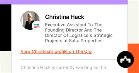Christina Hack Executive Assistant To The Founding Director And The