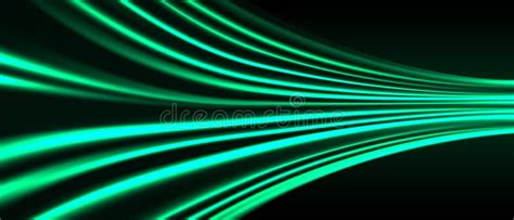 Abstract Green Light Fast Speed Motion Curve Technology Futuristic Background Vector Stock