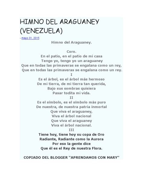 Himno Del Araguaney Pdf