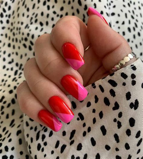 21 Pink And Red Nails For A Flirty Vibe W Valentines Day Nails