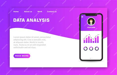 Premium Vector Data Analysis Landing Page Template